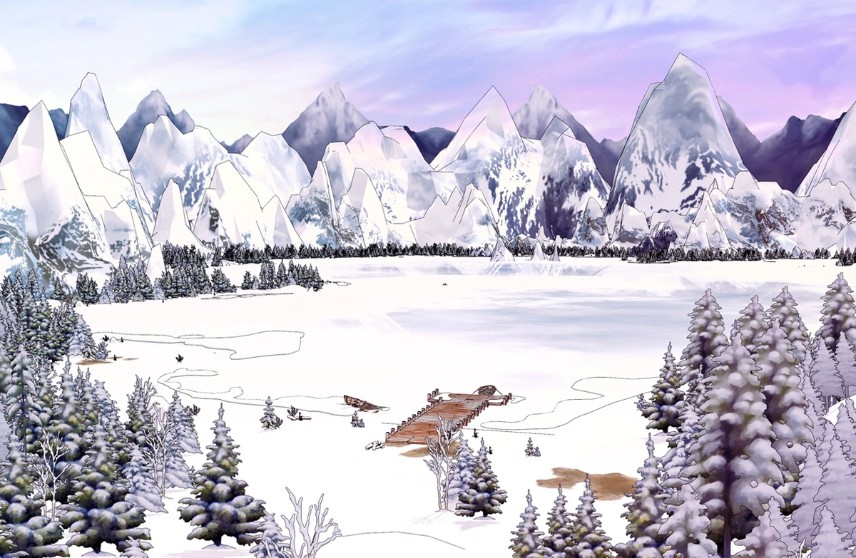 [Fantasy Background] Frozen Lake (Winter Lake)