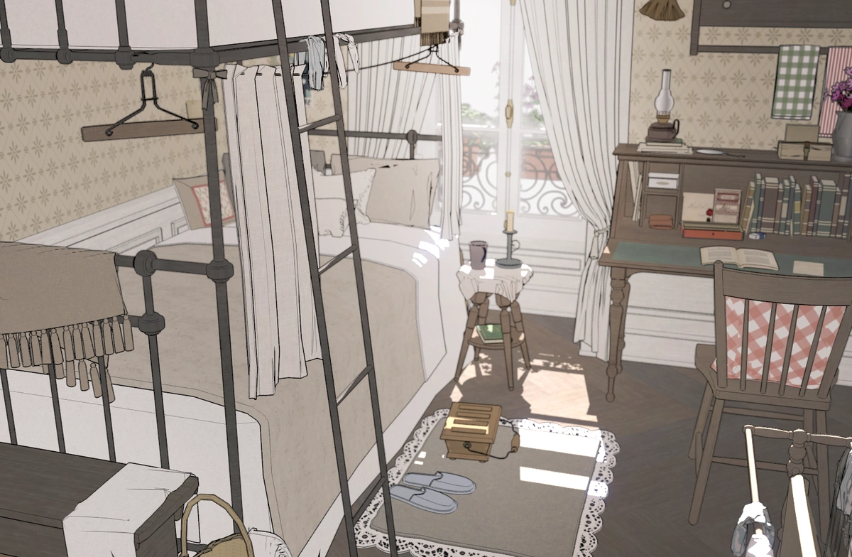 Servant room (1&2 beds) - a cute and romantic Paris apartment