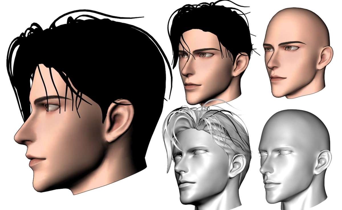 High low: Men's 1 head