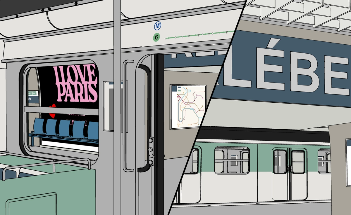 3D Parisian Métro Plateforme