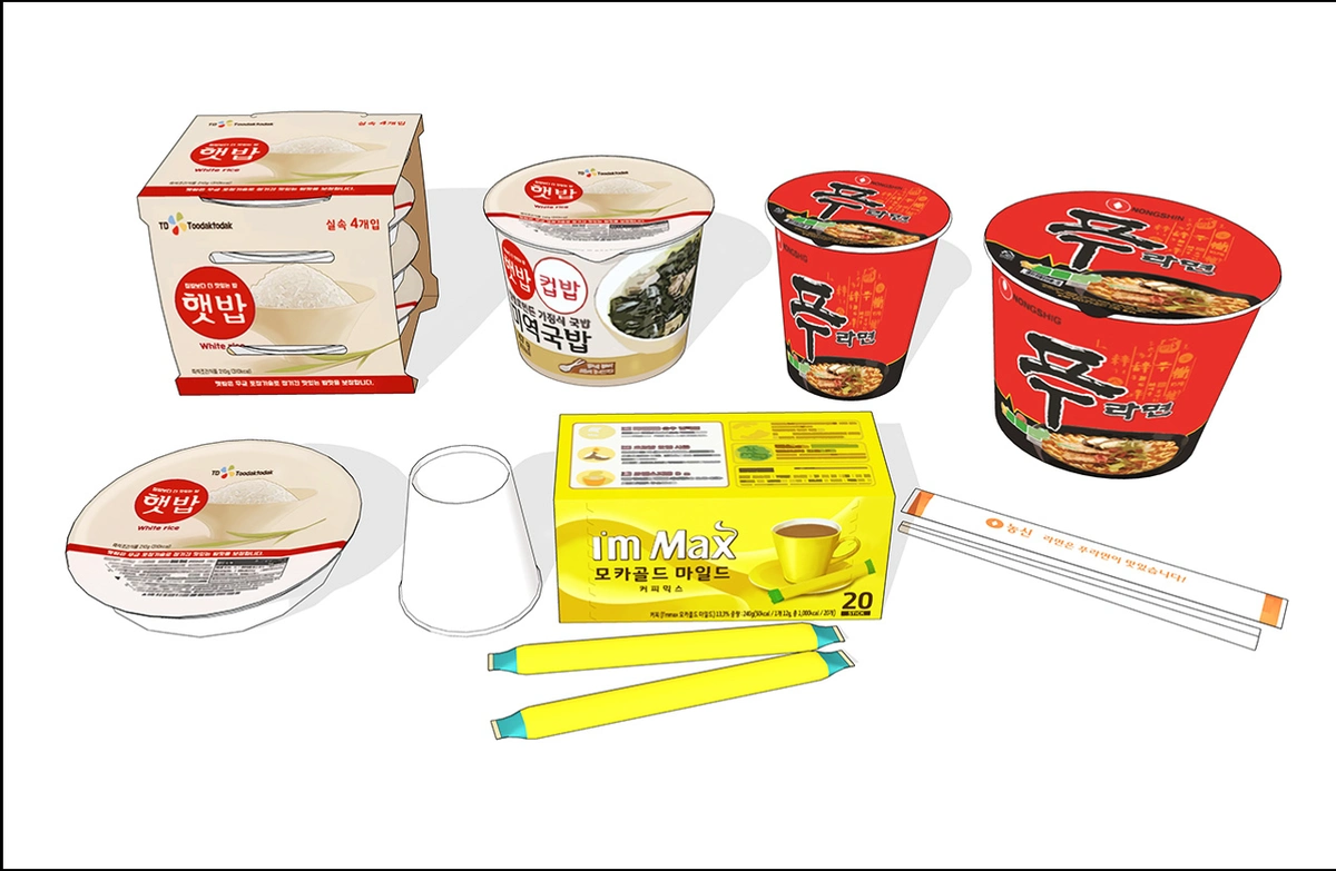 4 types of instant food (mixed coffee/cup rice/cup ramen/instant rice 2 ...