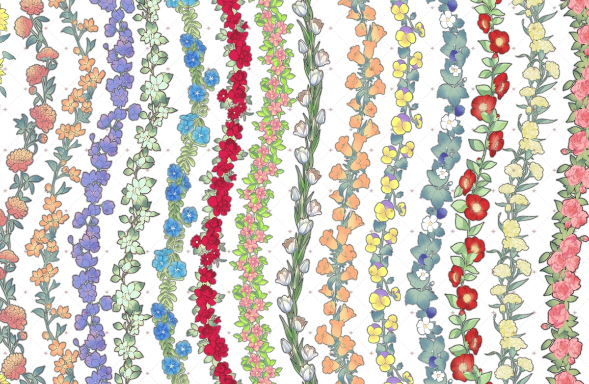 Set Color Flower Pattern