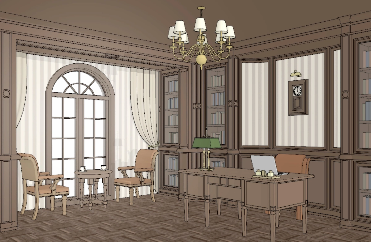Classical House - Library