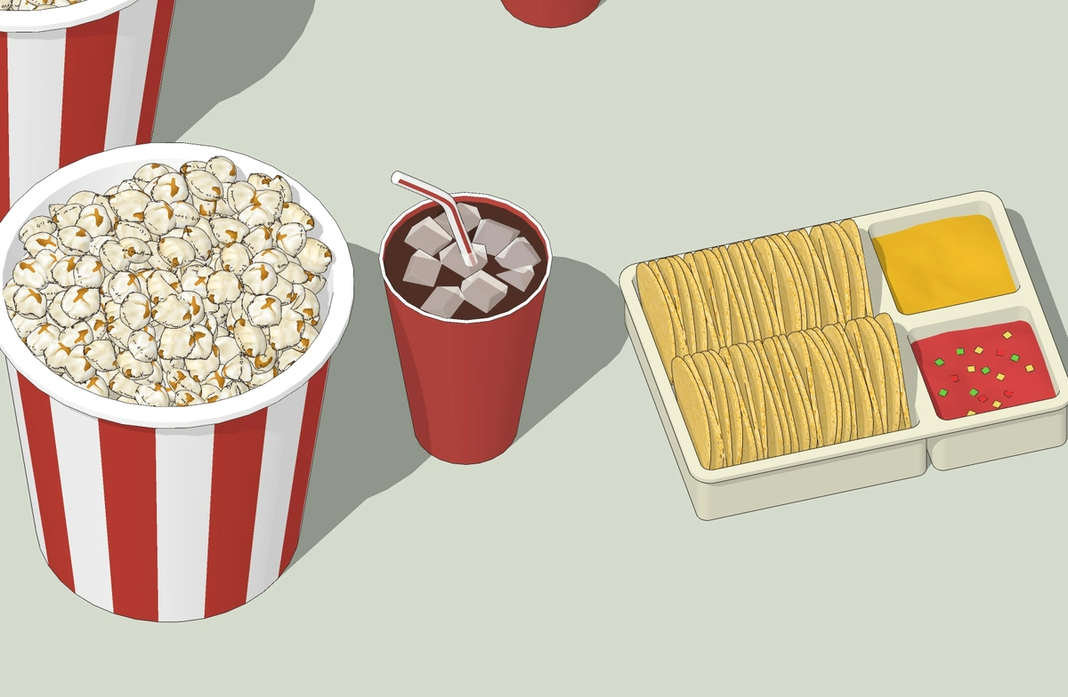 Popcorn, Nachos, Coke