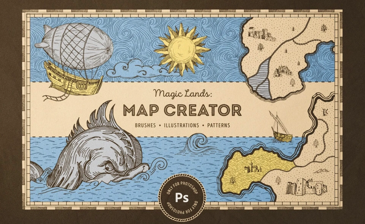 Vintage Map Photoshop Creator