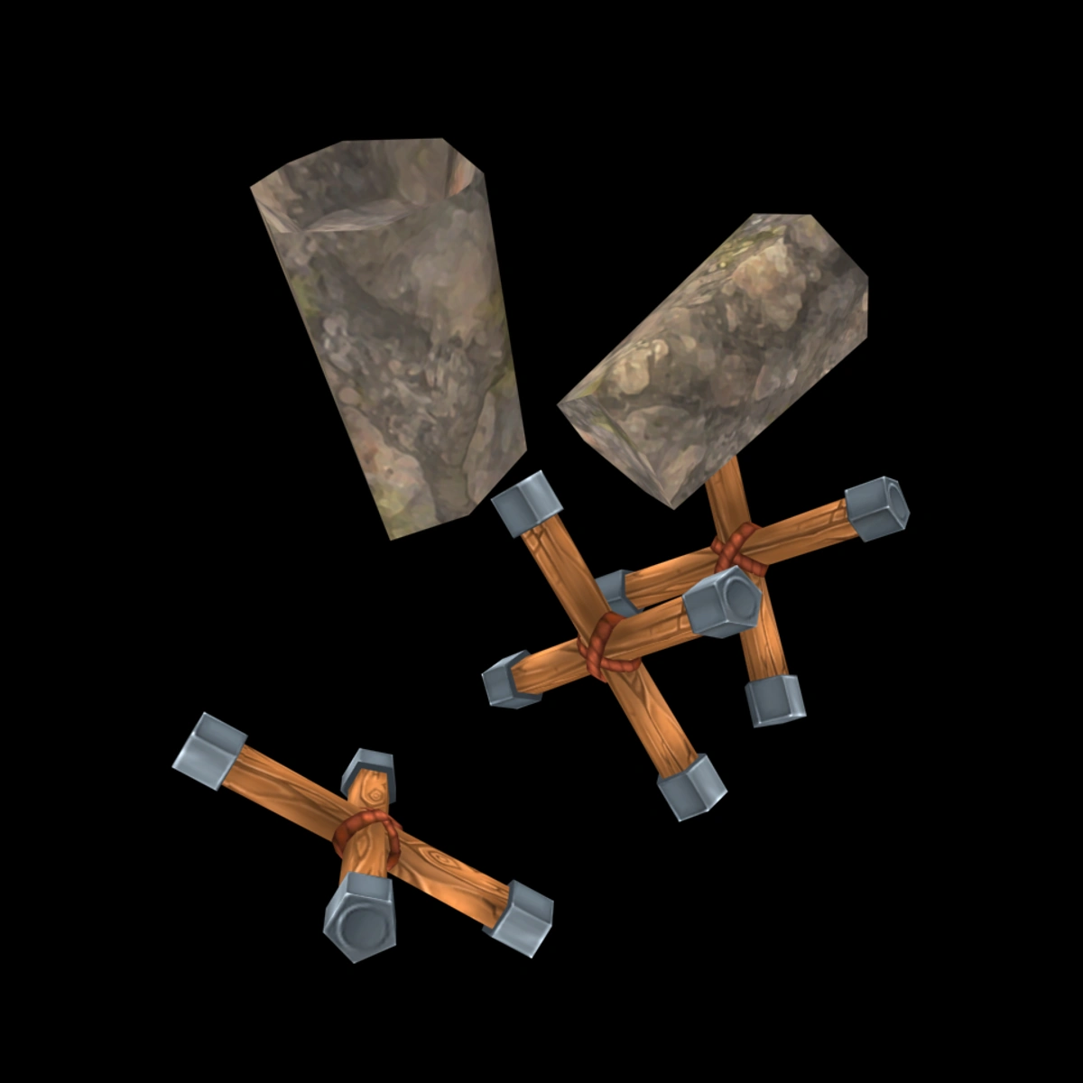 Barrier (stone) animation - waiting motion, breaking motion