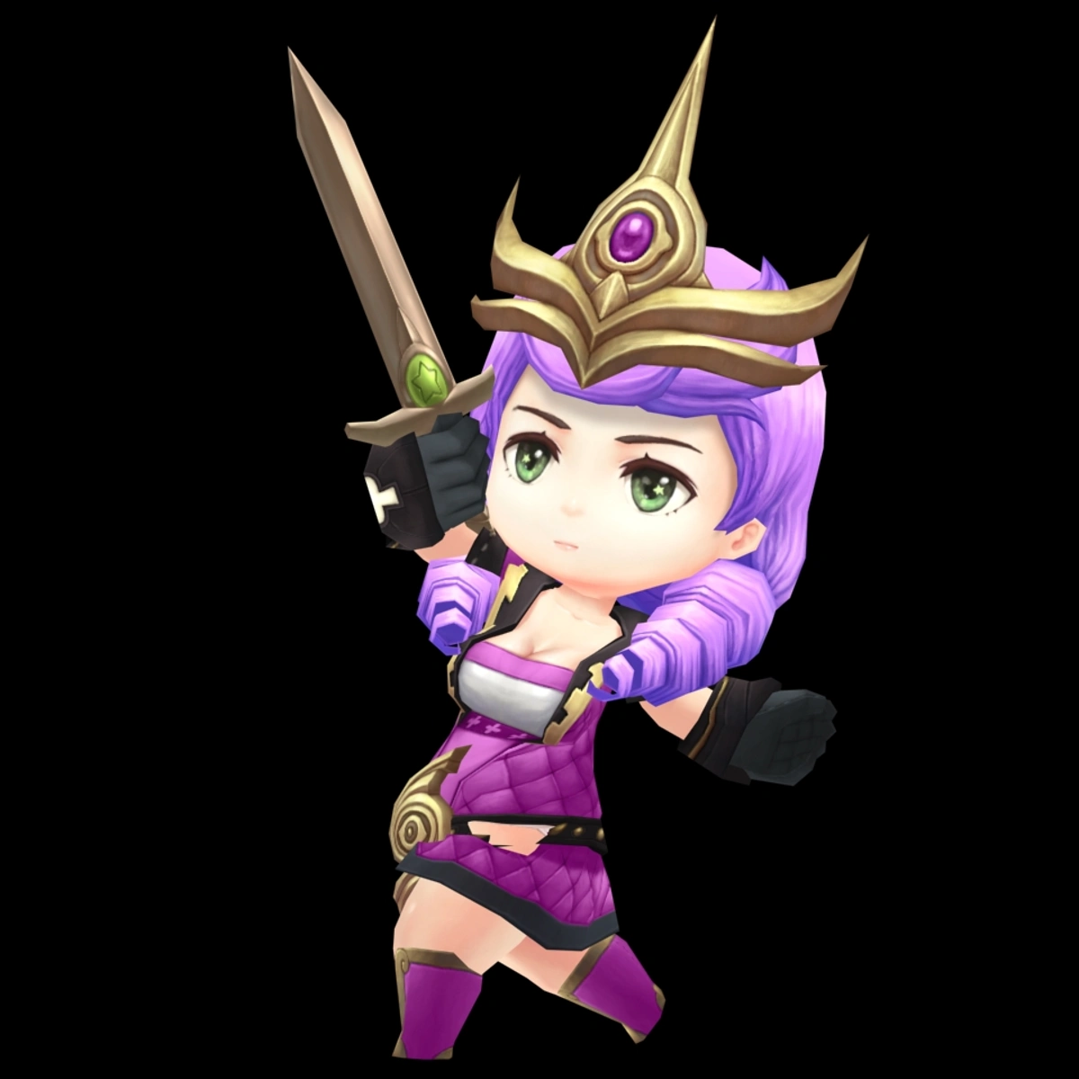 Animation_Female Fighter_Wizard's Statue (violetpink)