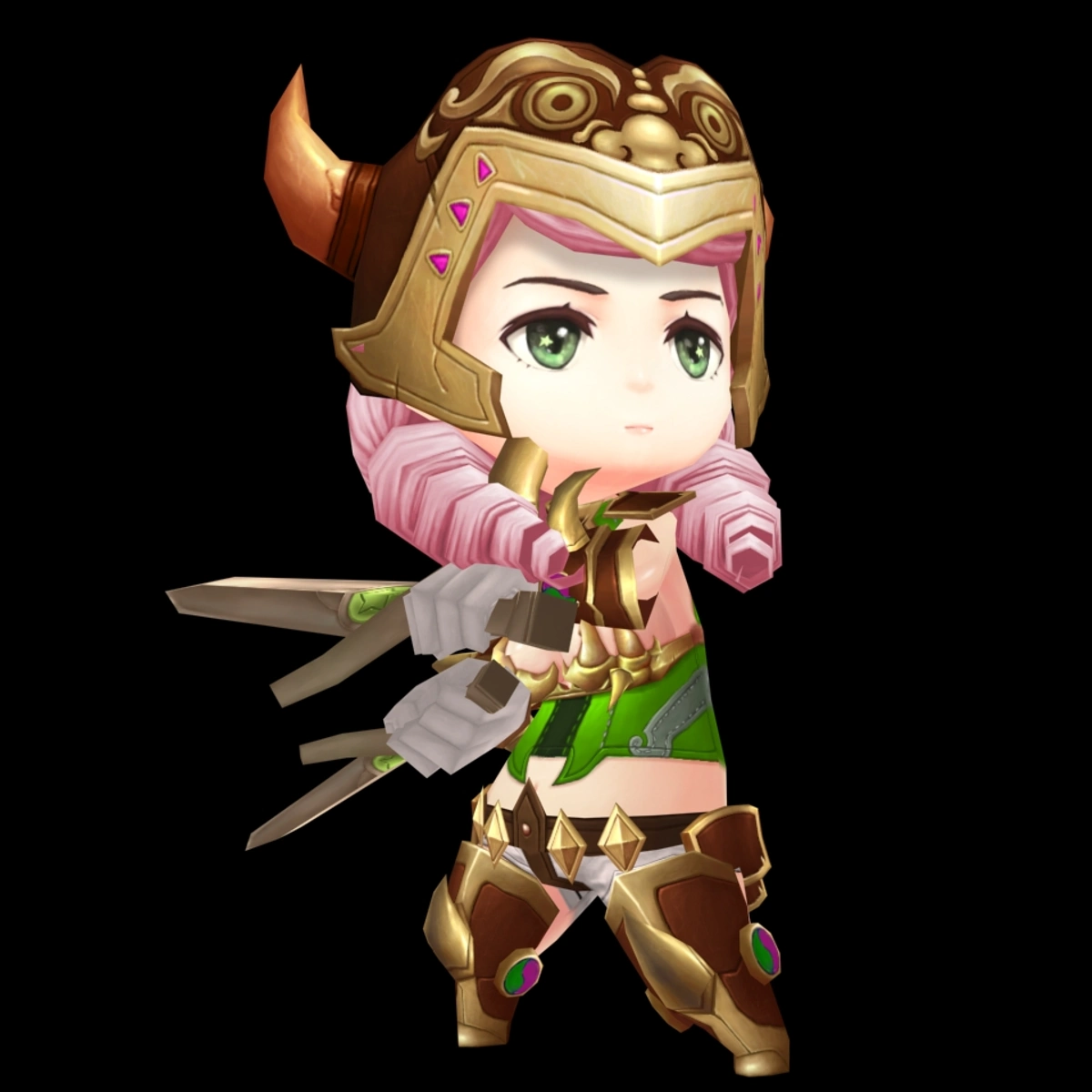 Animation_Female Fighter_Warrior 6 Costume (gold)