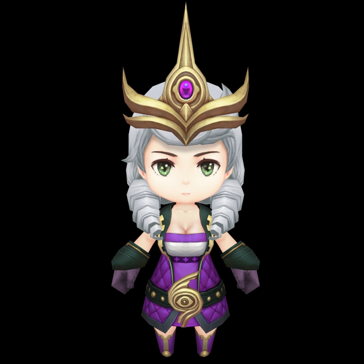 Basic female model wizard costume (grayviolet)