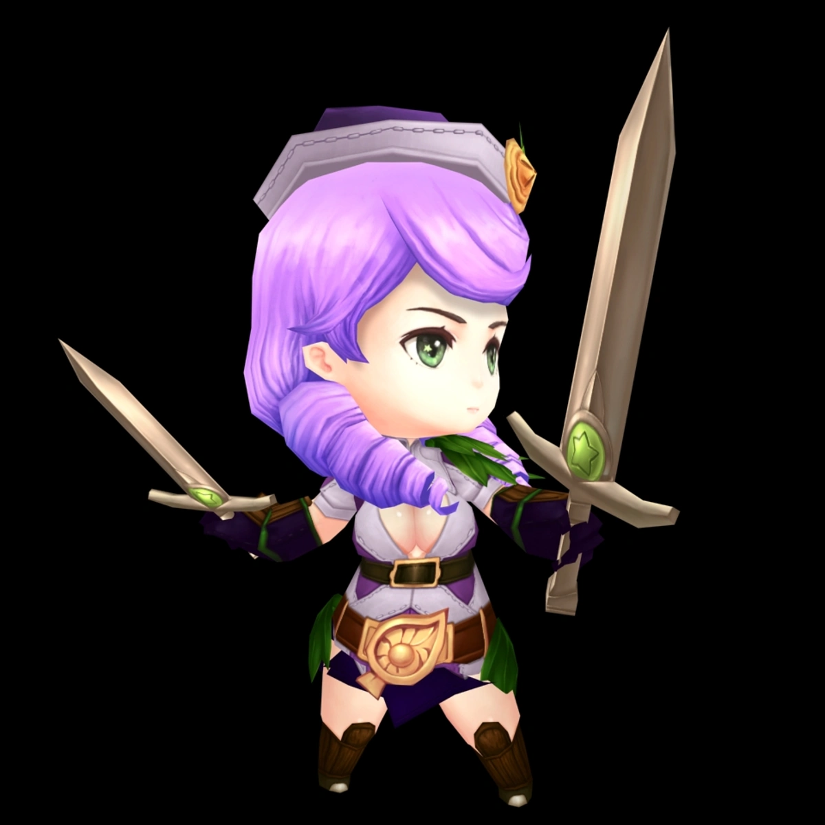 Animation_Female Fighter_Archer Costume (violet)