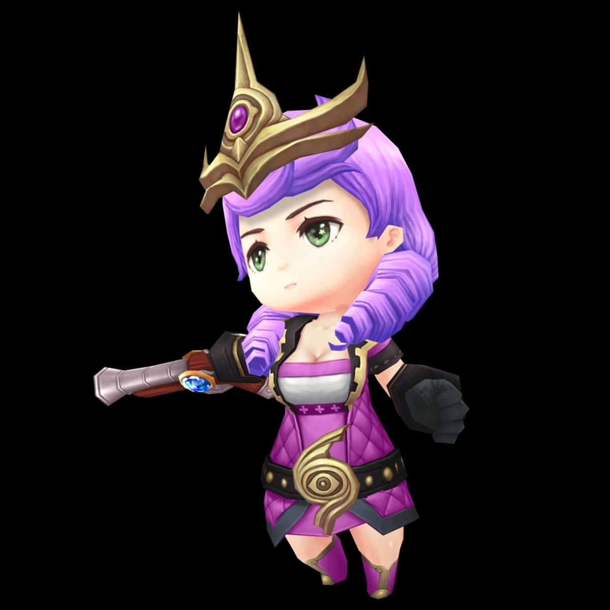 Animation_Female Commander_Wizard's Statue (violetpink)
