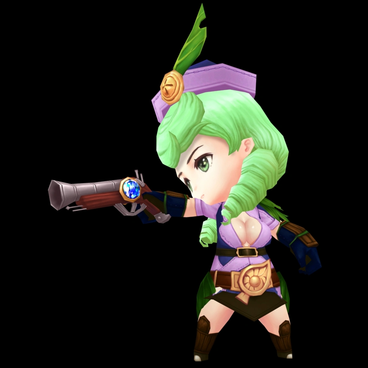 Animation_Female Commander_Archer Costume (pinkgreen)
