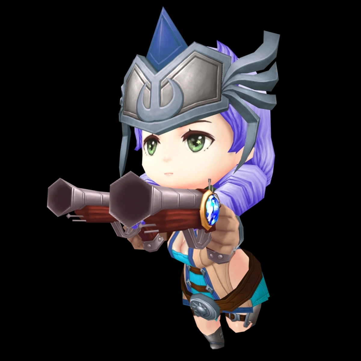 Animation_Female Commander_Warrior 2 Costume (aqua)
