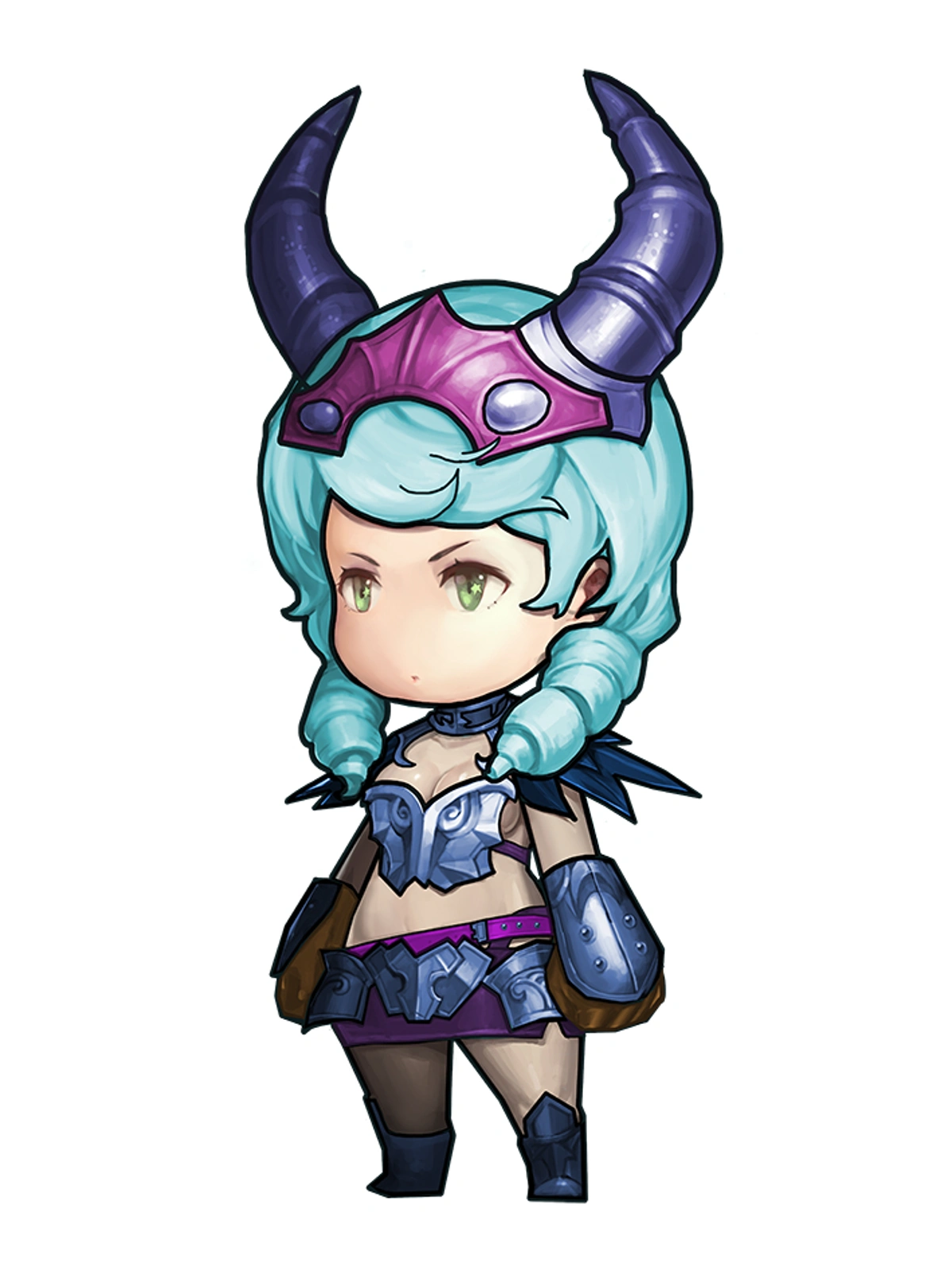 girl with horns (aqua)
