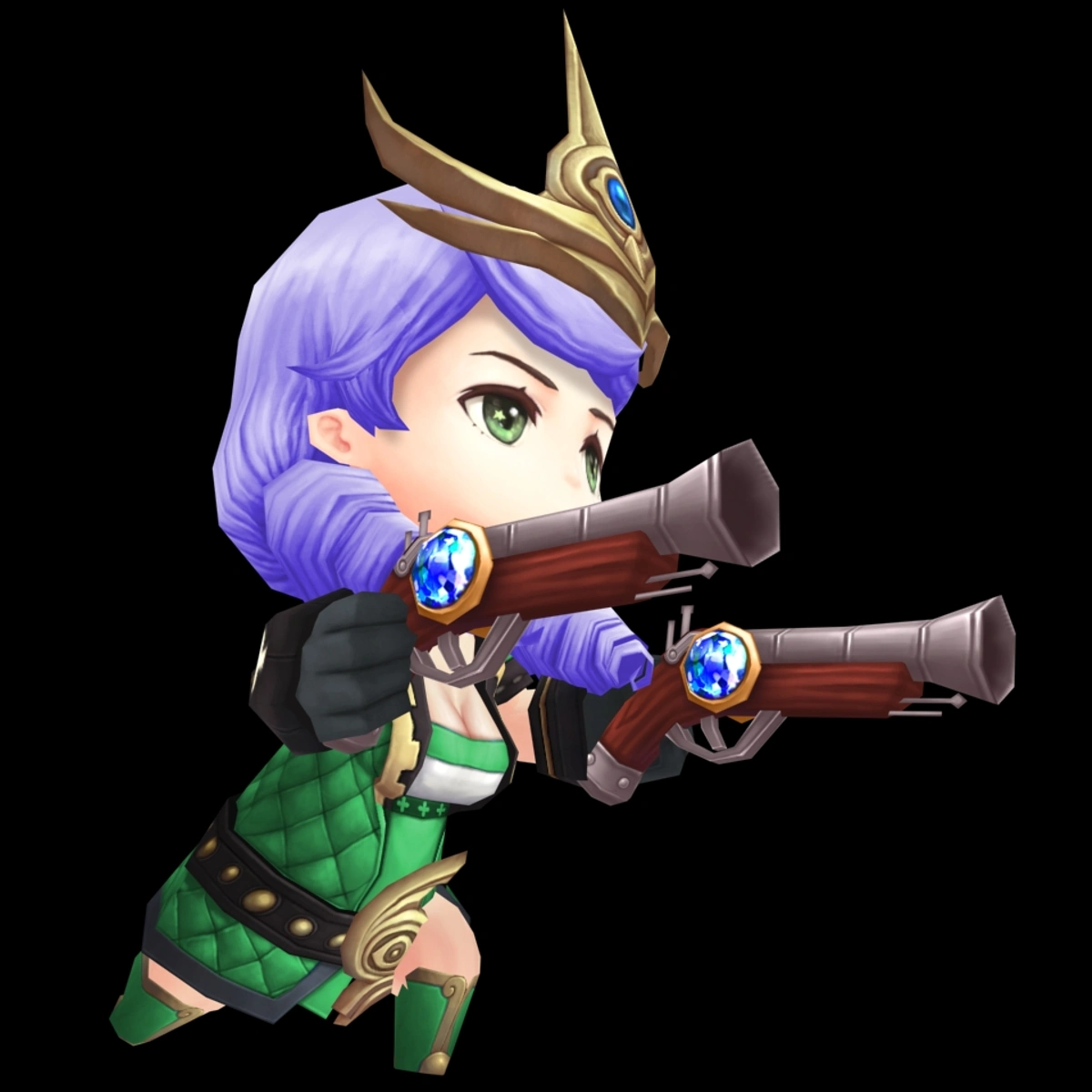 Animation_Female Commander_Wizard's Statue (bluegreen)